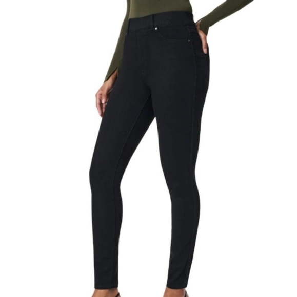 HUE | Jeans | Hue Black Denim Pull On Skinny Jeans Jeggings | Poshmark